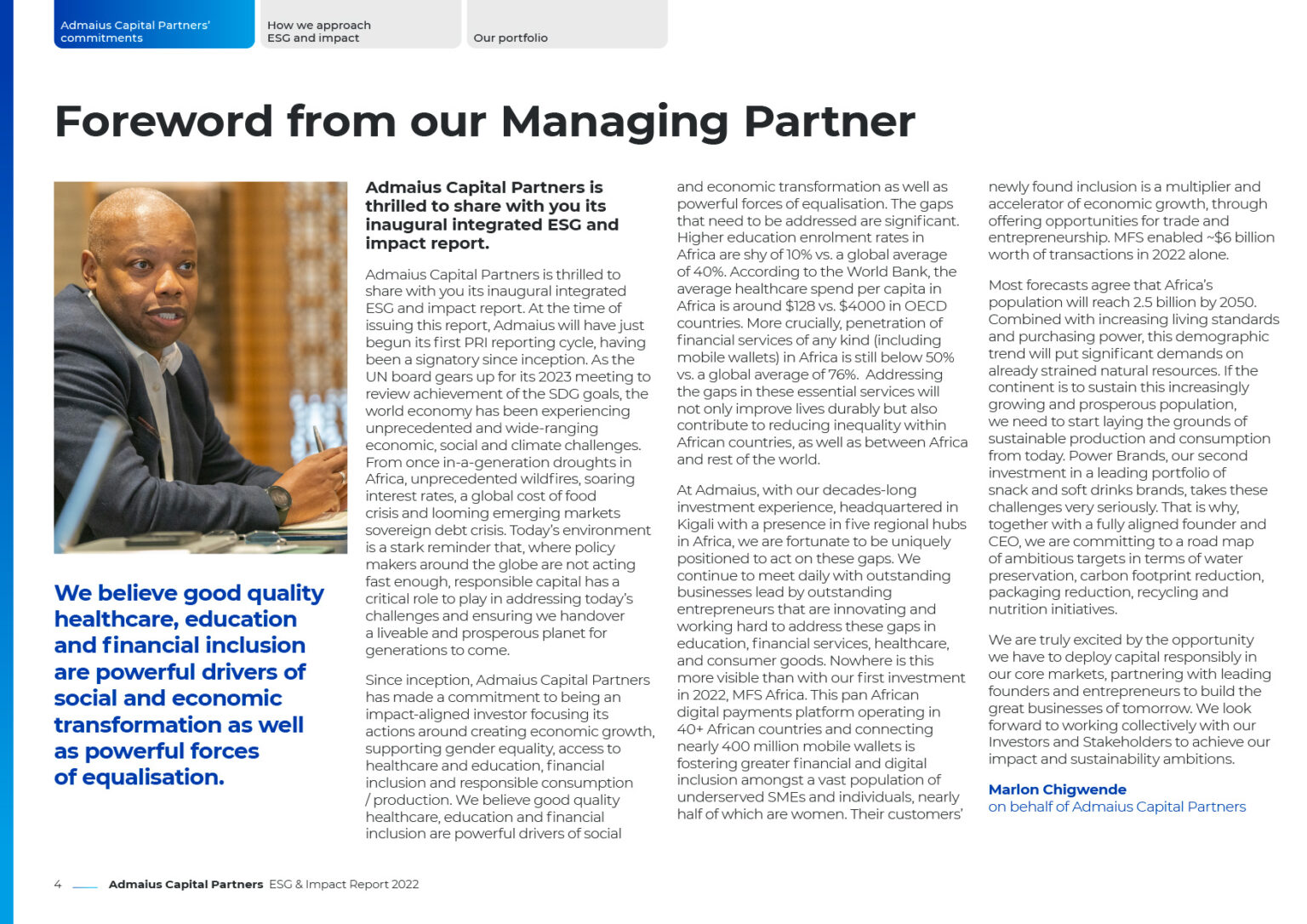 Impact | Admaius CAPITAL PARTNERS